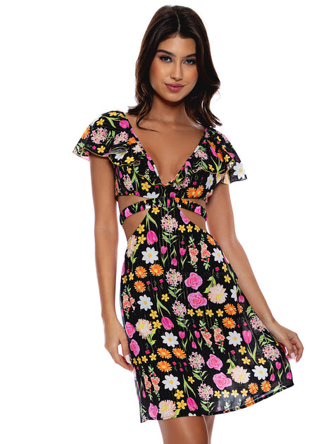 Luli Fama: Deep V Cut Out Dress (L751E80-111) – Swimwear World