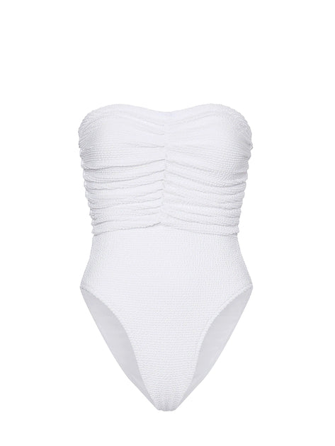 Milly: Textured Ruched One Piece (45FW62-WHT) – Swimwear World