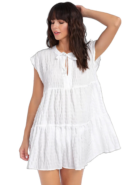 Robin Piccone: Fiona Tiered Dress (214023-WHT) – Swimwear World