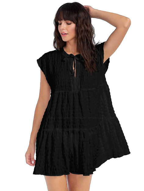 Robin Piccone: Fiona Tiered Dress (214023-BLK) – Swimwear World